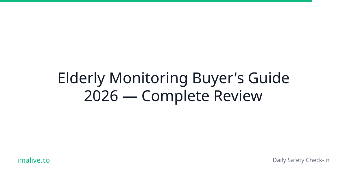 Elderly Monitoring Buyer's Guide 2026 | I'm Alive
